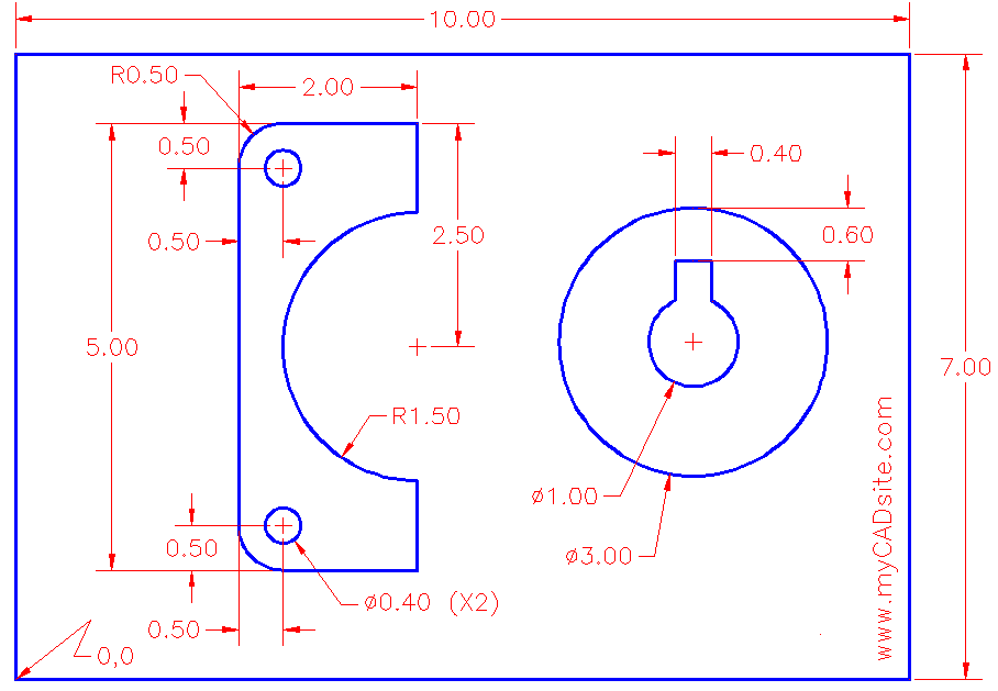 Rotate, Fillet, Chamfer, Array AutoCAD tutorial and video